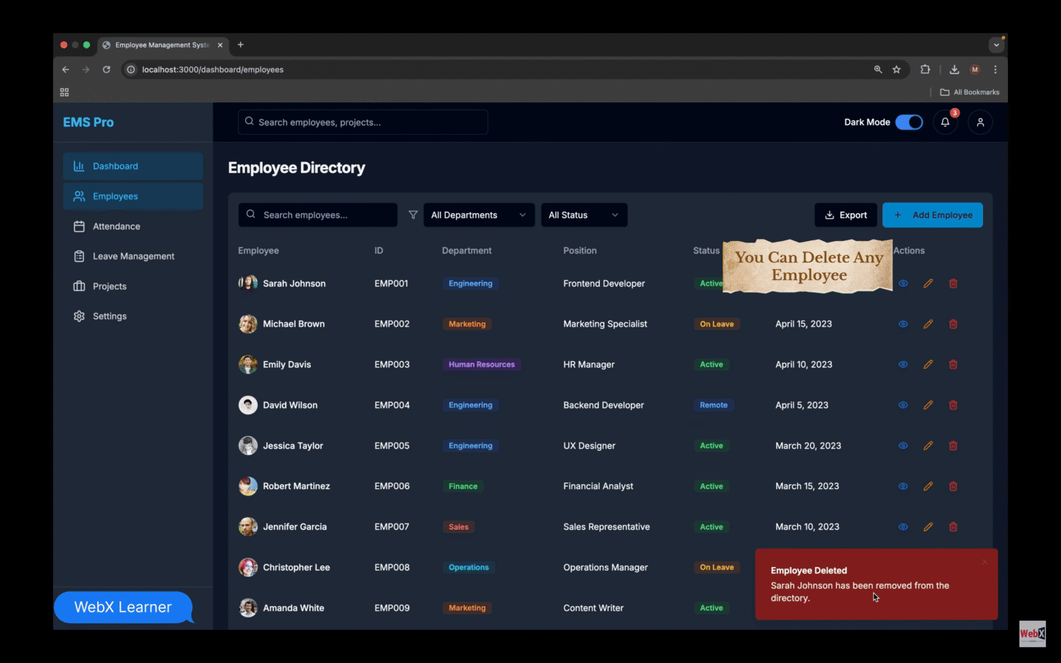 Best Employee Management System Project in React JS ~With Source Code ...