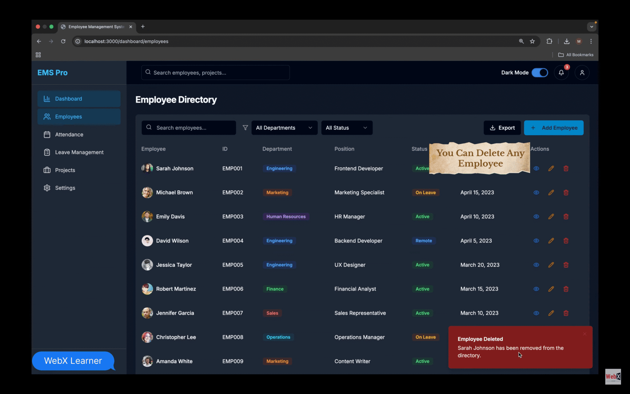 Best Employee Management System Project in React JS ~With Source Code ...